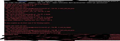 Azure Cli Az Rest Call Fails But Same Working Fine In Postman Stack Overflow