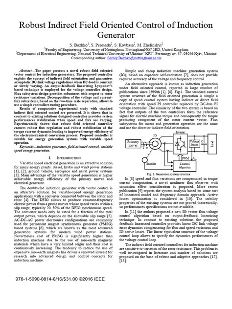 Bozhko2016 Robust Indirect Field Oriented Control Of Induction