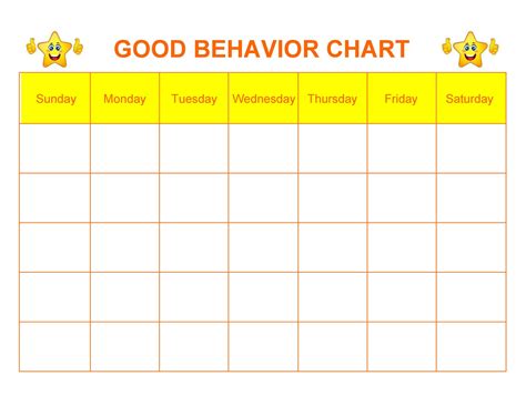 Daily Behavior Chart Template