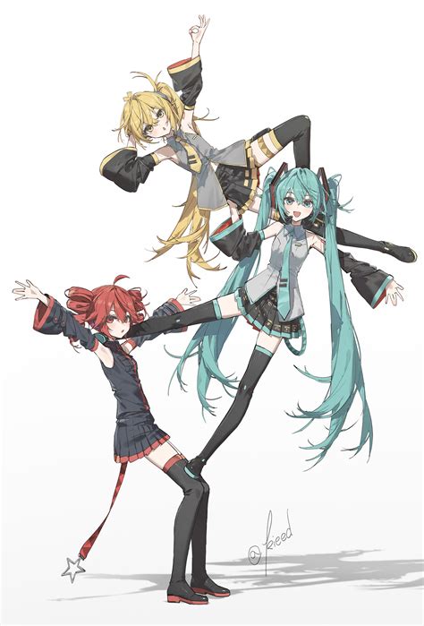 Hatsune Miku Kasane Teto And Akita Neru Vocaloid And 2 More Drawn
