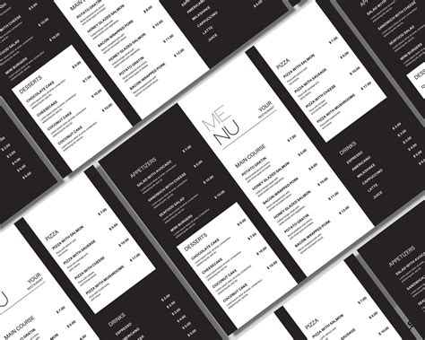 Restaurant Menu Template Editable Food Menu Template Restaurant Menu Printable Customizable