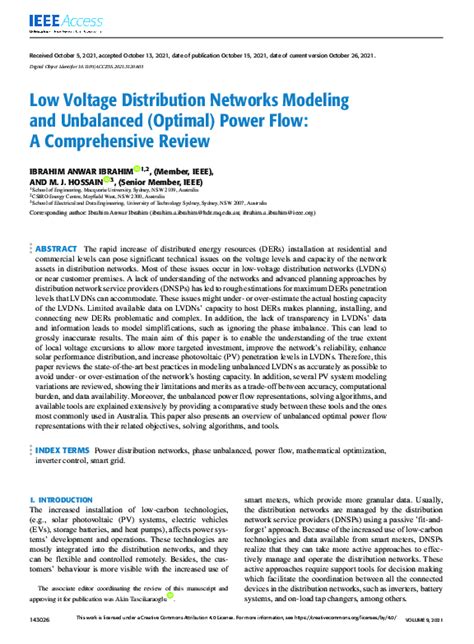Pdf Low Voltage Distribution Networks Modeling And Unbalanced Optimal Power Flow A