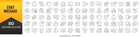 Chat Message Line Icons Collection Big Stock Vector Royalty Free 2272126337 Shutterstock