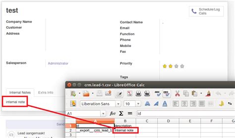 How To Export The Text Inputted On Log An Internal Note Odoo