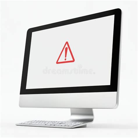 computer display with warning symbol on screen highlighting potential