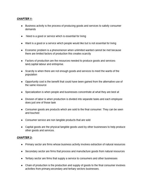 Unit 1 Understanding Business Activity Pdf Goods Financial Capital