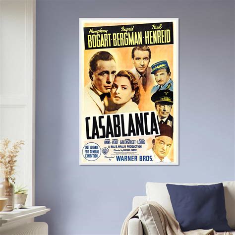 Casablanca 1943 Movie Poster Classic Vintage Movie Casablanca Poster Citiesbox