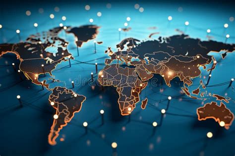 Abstract World Map Location Marks Form A Dynamic Geographical Image Stock Illustration