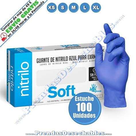 Guantes De Nitrilo Azul Soft Maxgloves