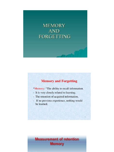 Memory And Forgetting Pdf