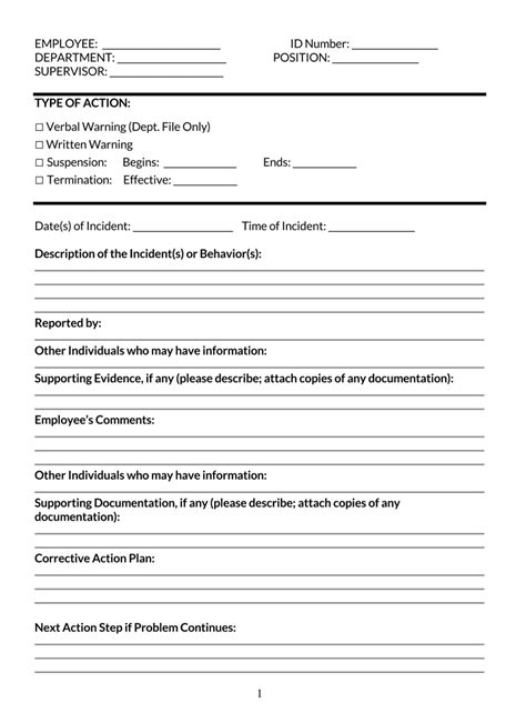 Employee Write Up Forms Format Types Guide And Tips