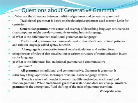 generative grammar ppt