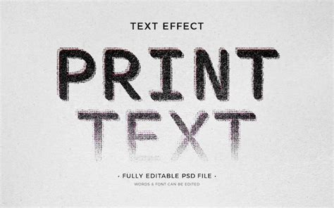 Premium Psd Print Text Effect