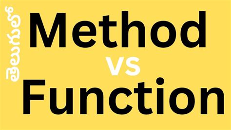 difference between function vs method in programming in telugu youtube