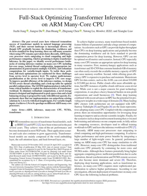 Full Stack Optimizing Transformer Inference On Arm Many Core Cpu Pdf Multi Core Processor