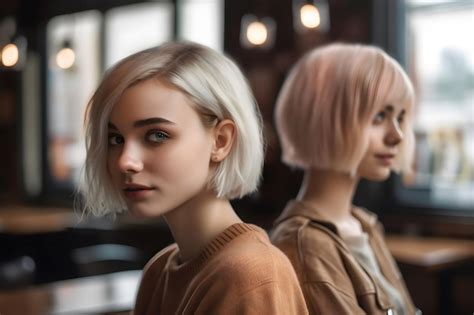 Premium Ai Image Two Young Blonde Girls Portrait Neural Network Ai Generated