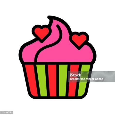 컵 케 잌은 벡터 일러스트 레이 션 채워진된 스타일 아이콘 편집 개요 로맨스에 대한 스톡 벡터 아트 및 기타 이미지 로맨스 벡터 사랑 Istock