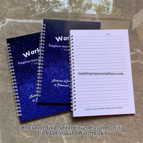 Blocknote Notes Spiral Cover 1 Sisi Watermark Tumbler Promosi