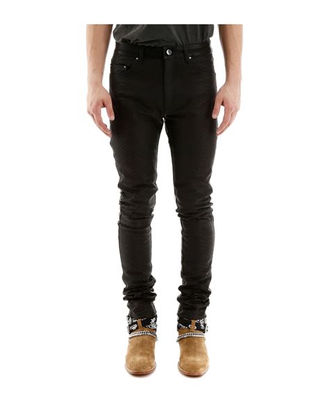 Amiri Python Print Leather Trousers Italist