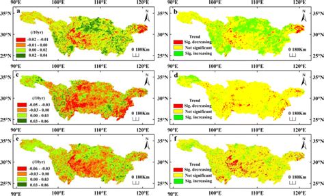 Spatial Distribution Of Annual Mean Ndvi Variation A C E And Its