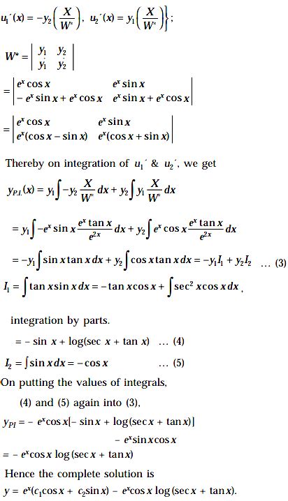 Solve Y” 2y 2y E X Tanx By Variation Of Parameter Sarthaks Econnect Largest Online