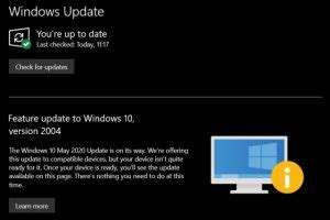 Microsoft Blocks Windows 10 May 2020 Update For Some Users With Your Device Isn T Quite Ready