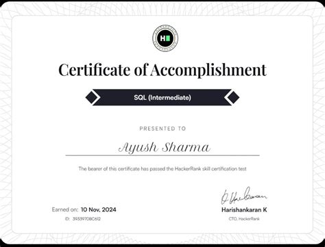 Ayush Sharma On Linkedin Dataanalytics Sql Hackerrank