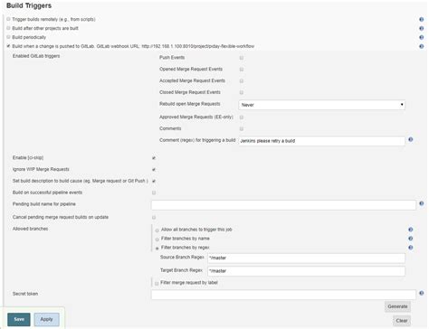 Gitlab Push Events Trigger Jenkins On Specified Branch Stack Overflow