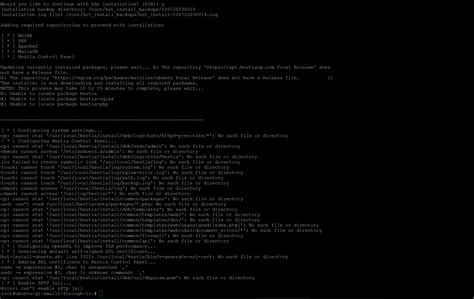Error During Installation Install And Set Up Hestia Control Panel