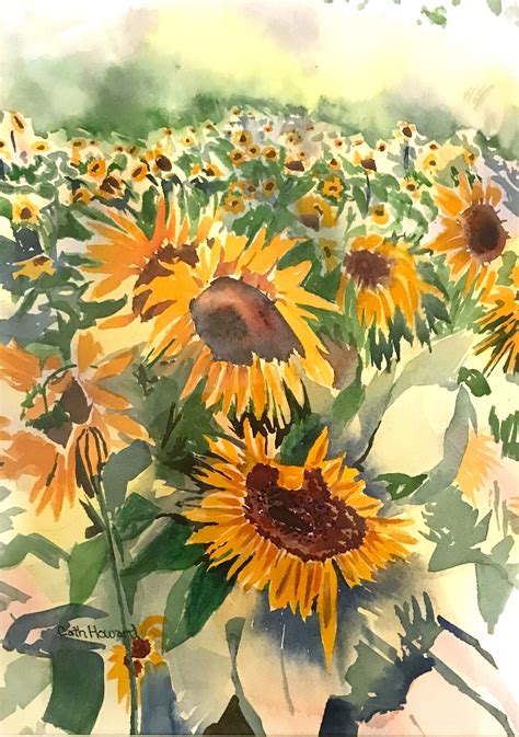 Watercolor Sunflowers