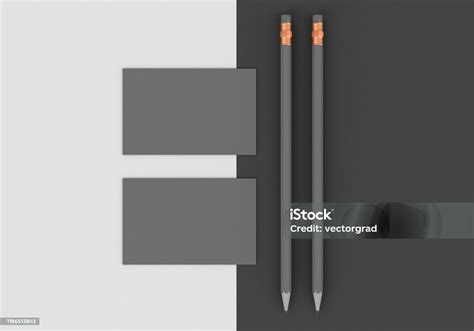 그래픽 디자이너 프리젠 테이션 및 포트폴리오에 대한 흑백 배경에 Id를 브랜딩하기위한 기본 회색 문구 모형 템플릿 3d 렌더링 3차원 형태에 대한 스톡 사진 및 기타 이미지