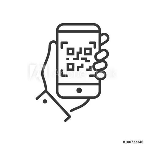 QR Code Scanner Line Design Single Isolated Icon Coding Qr Code