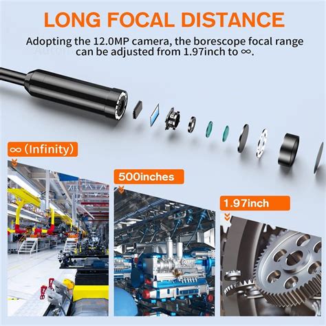 MP Endoscope Camera Wireless Borescope Auto Focus Smart Auto Shop