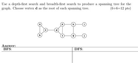 Solved Use A Depth First Search And Breadth First Search To