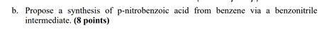 Solved B Propose A Synthesis Of P Nitrobenzoic Acid From