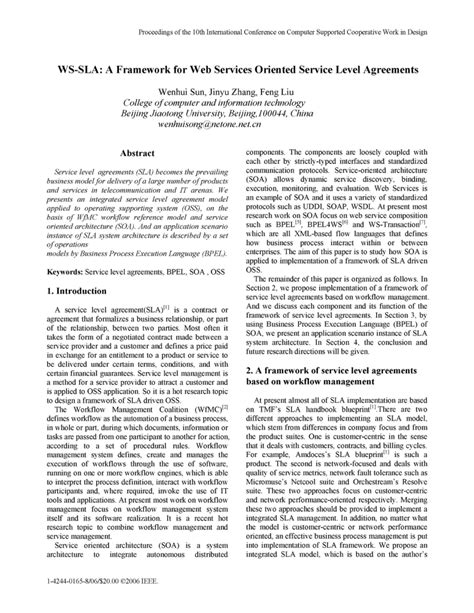 Pdf Ws Sla A Framework For Web Services Oriented Service Level