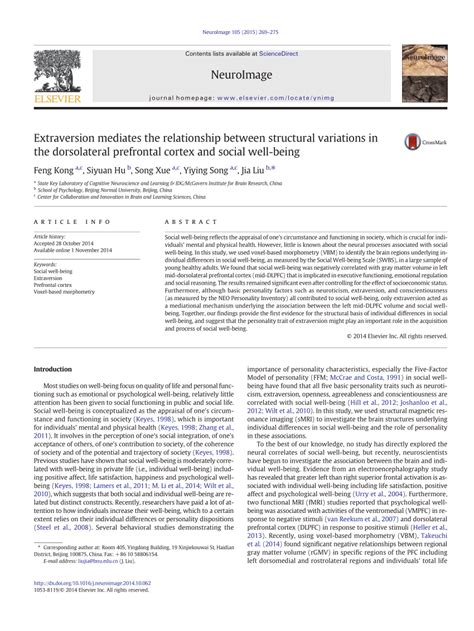 Pdf Extraversion Mediates The Relationship Between Structural