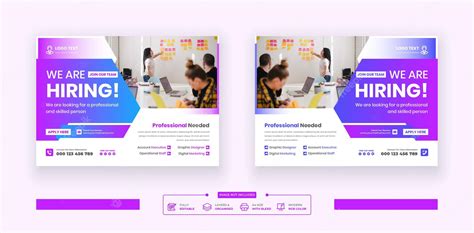 우리는 채용 공석 수평 전단지 및 직업 순환 기업 에이전시 전단지 템플릿 디자인을 고용하고 있습니다 프리미엄 벡터