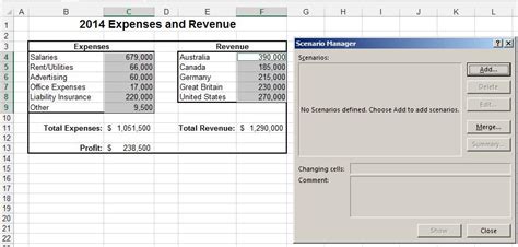Create Scenarios In Excel Using Cell Names New Horizons