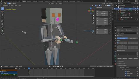 Animation Model Won T Stop Stretching When Rotated In Pose Mode Now With Blend File