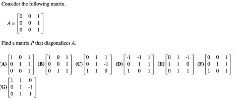 solved consider the following matrix a [0 0 0 0 0 0 1