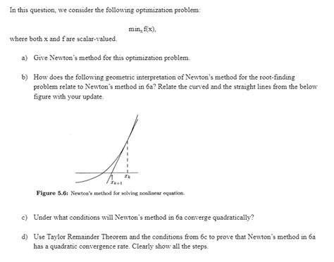 SOLVED In This Question We Consider The Following Optimization Problem Min X F X Where Both