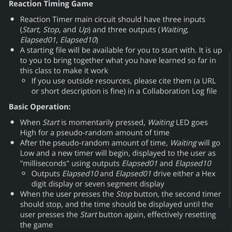 Solved Reaction Timing Game Reaction Timer Main Circuit
