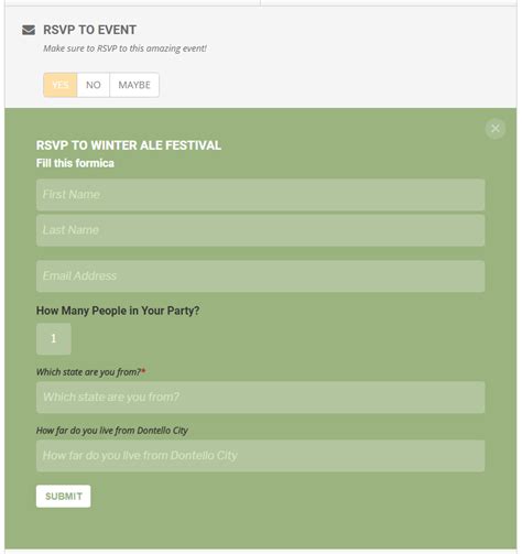 How To Open RSVP Form Inside Eventcard Documentation