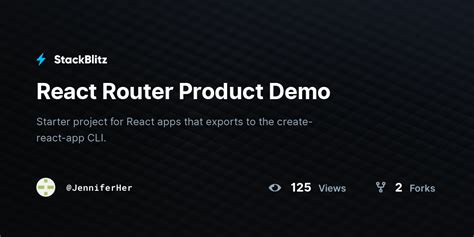 React Router Product Demo Stackblitz