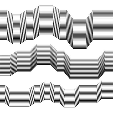 Premium Vector Design Elements Curved Sharp Corners Many Streak Abstract Horizontal Broken