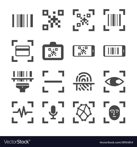 Qr Code Scanner And Bar Code Scan Line Icon Vector Image