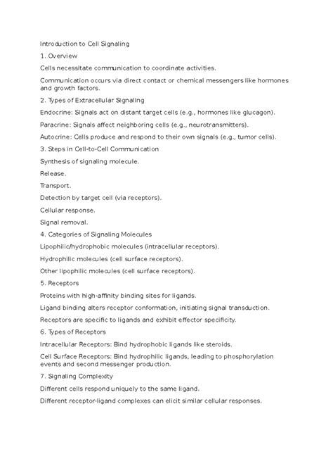 Lec Introduction To Cell Signaling Introduction To Cell Signaling Overview Cells Necessitate