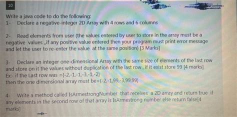 Solved 10 Write A Java Code To Do The Following 1 Declare