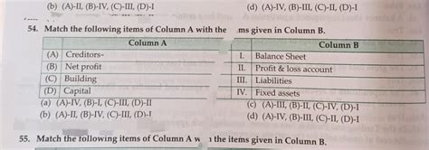 B A II B IV C III D I D A IV B III C II D I